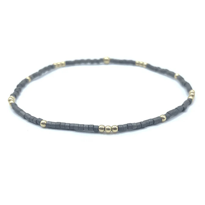2mm Newport GRAPHITE + Gold Filled Waterproof Bracelet :: Cargile Jewelers
